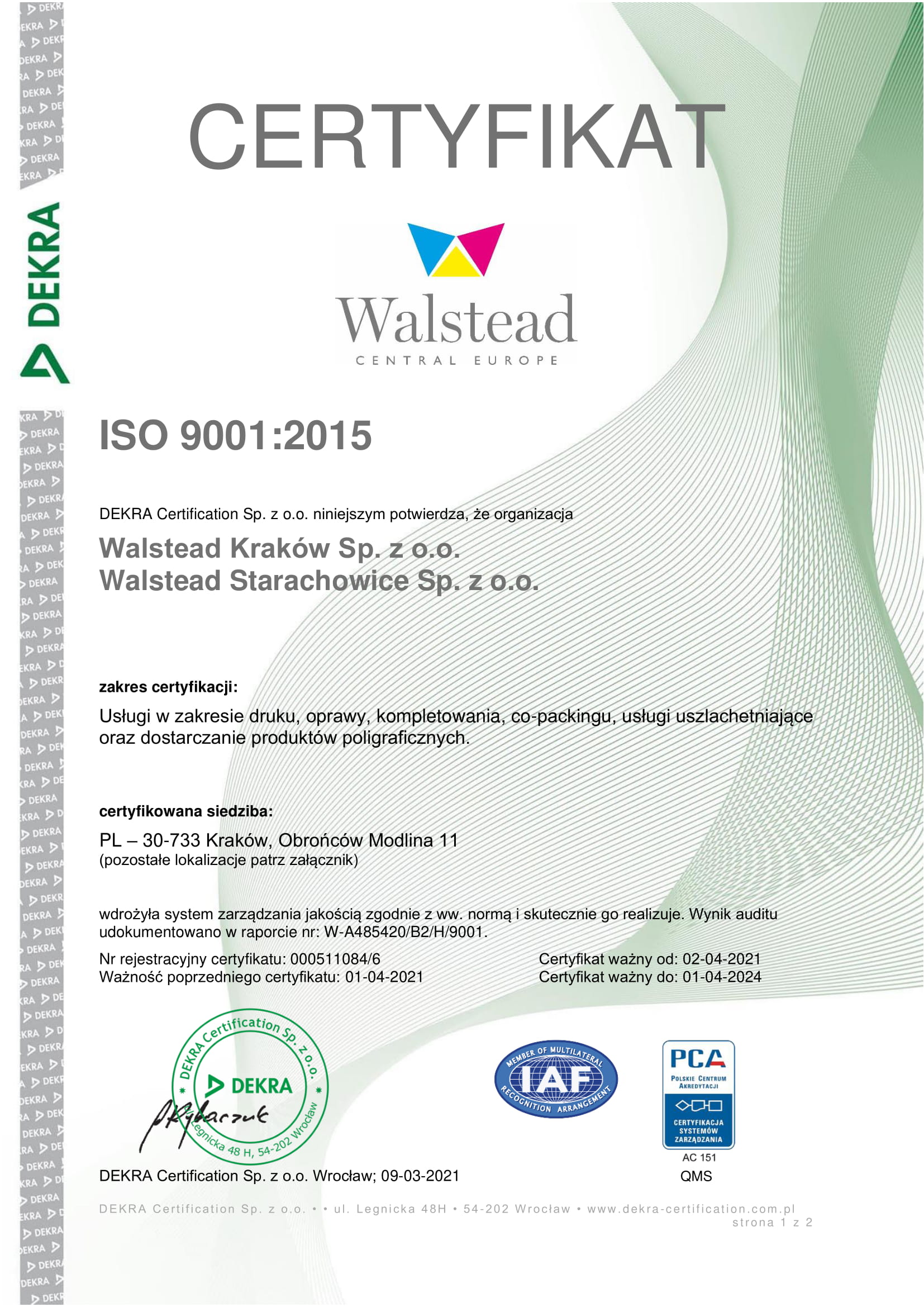 International ISO Standards - Walstead Central Europe
